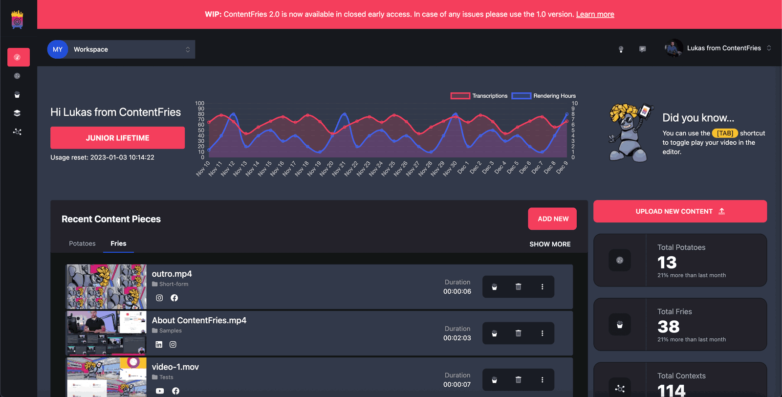 ContentFries 2.0 Phases Explained